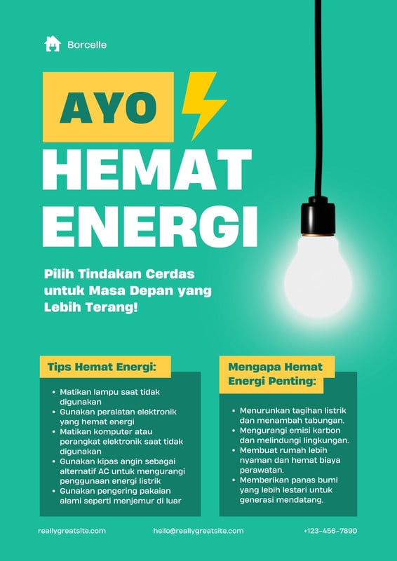 Gratis desain contoh contoh hemat energi - Canva