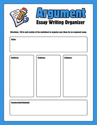Argumentative Essay Worksheet Argumentative Essay Worksheets