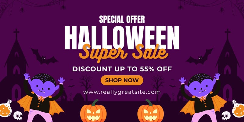 Free, editable, printable Halloween banner templates | Canva