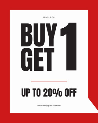 Free and customizable buy 1 get 1 templates
