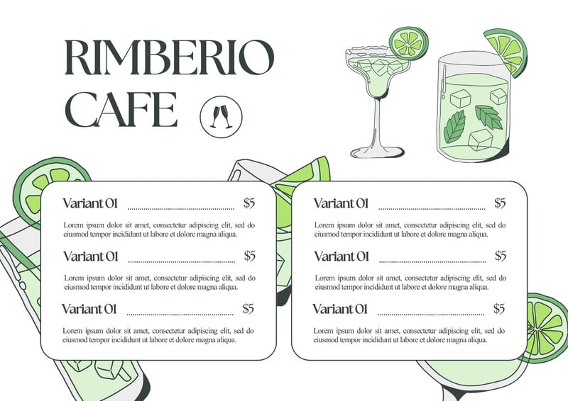 Free printable and customizable cocktail menu templates | Canva