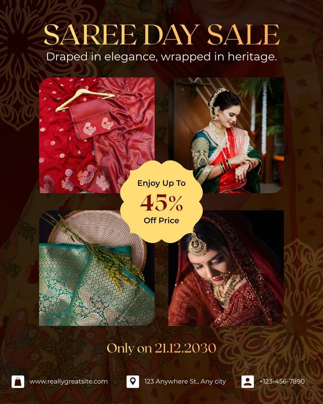 Free and customizable saree templates