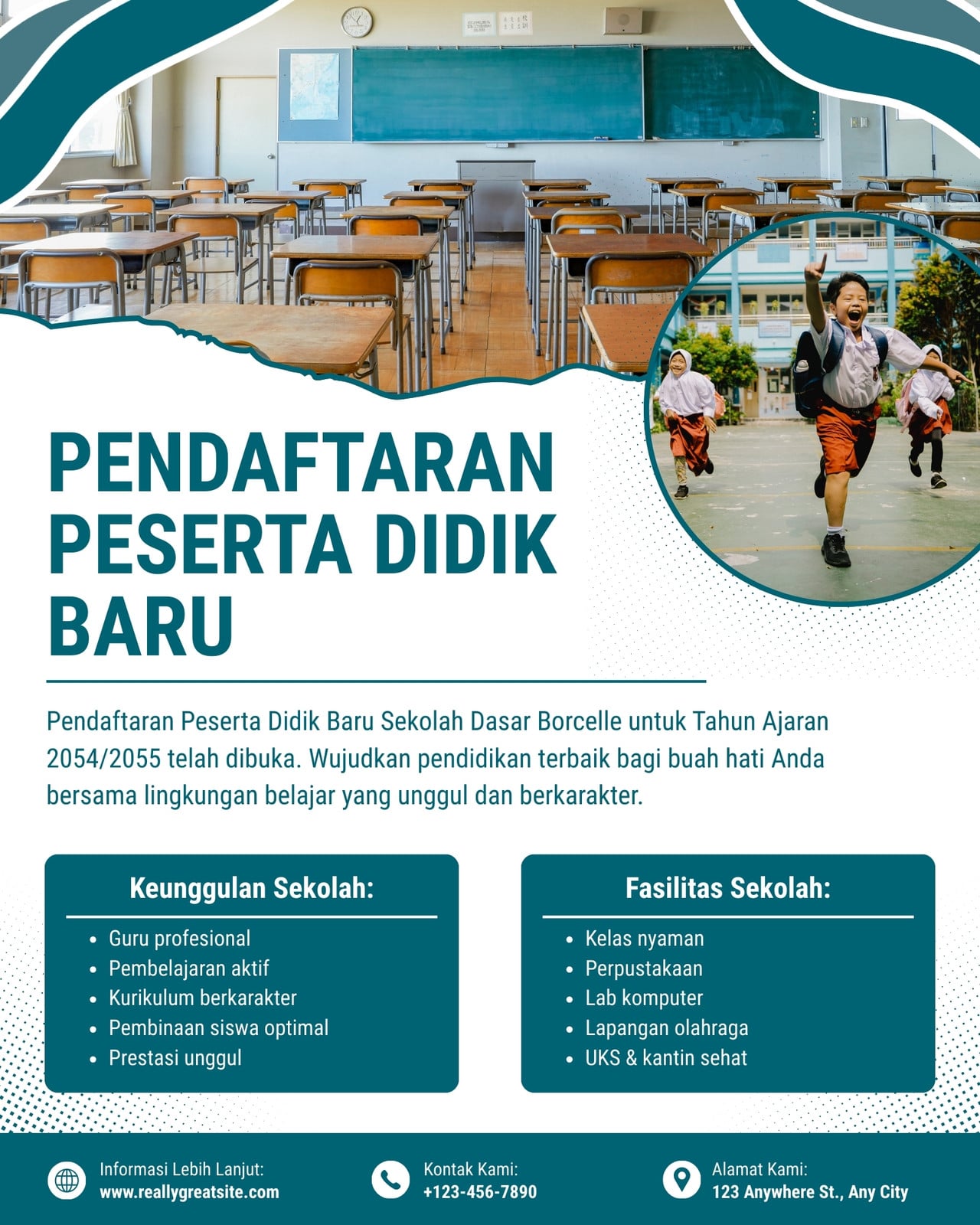 Gratis desain contoh pendaftaran sekolah - Canva