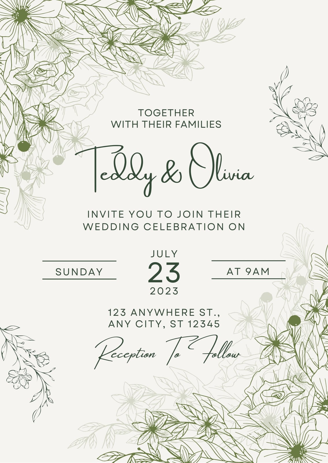 Free, editable, printable floral invitation templates | Canva
