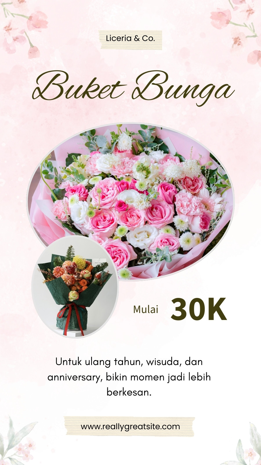 Gratis desain contoh buket - Canva