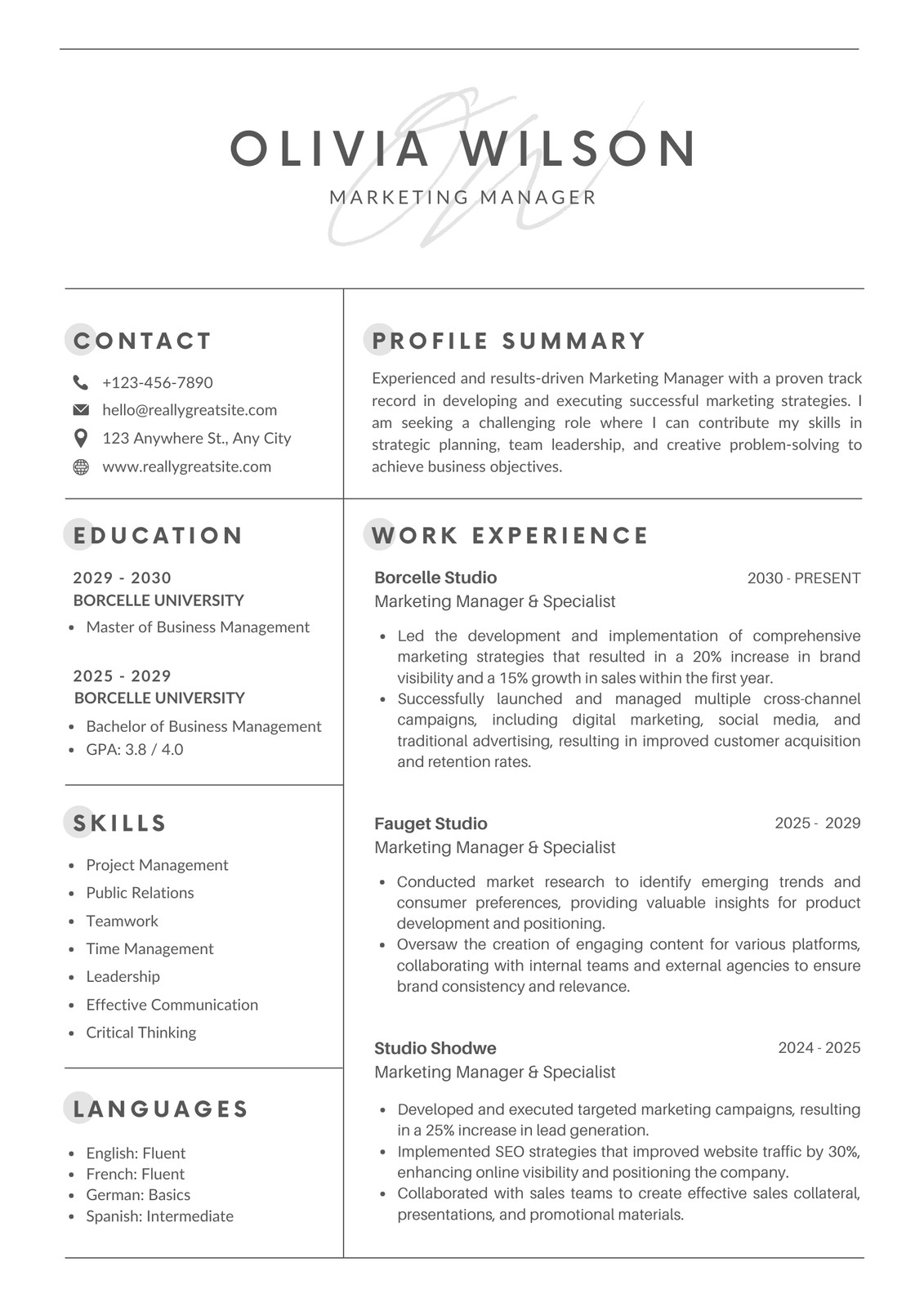 Free Basic Cv Template Free Basic Cv Template