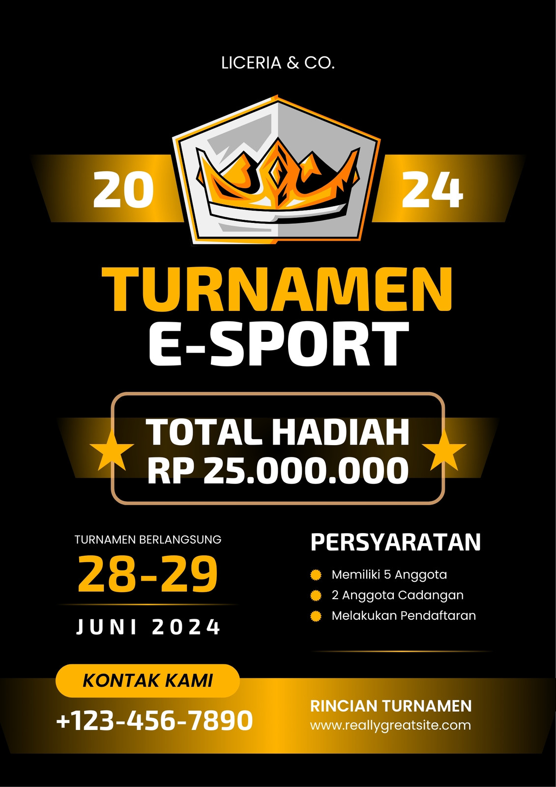 Gratis desain contoh turnamen - Canva