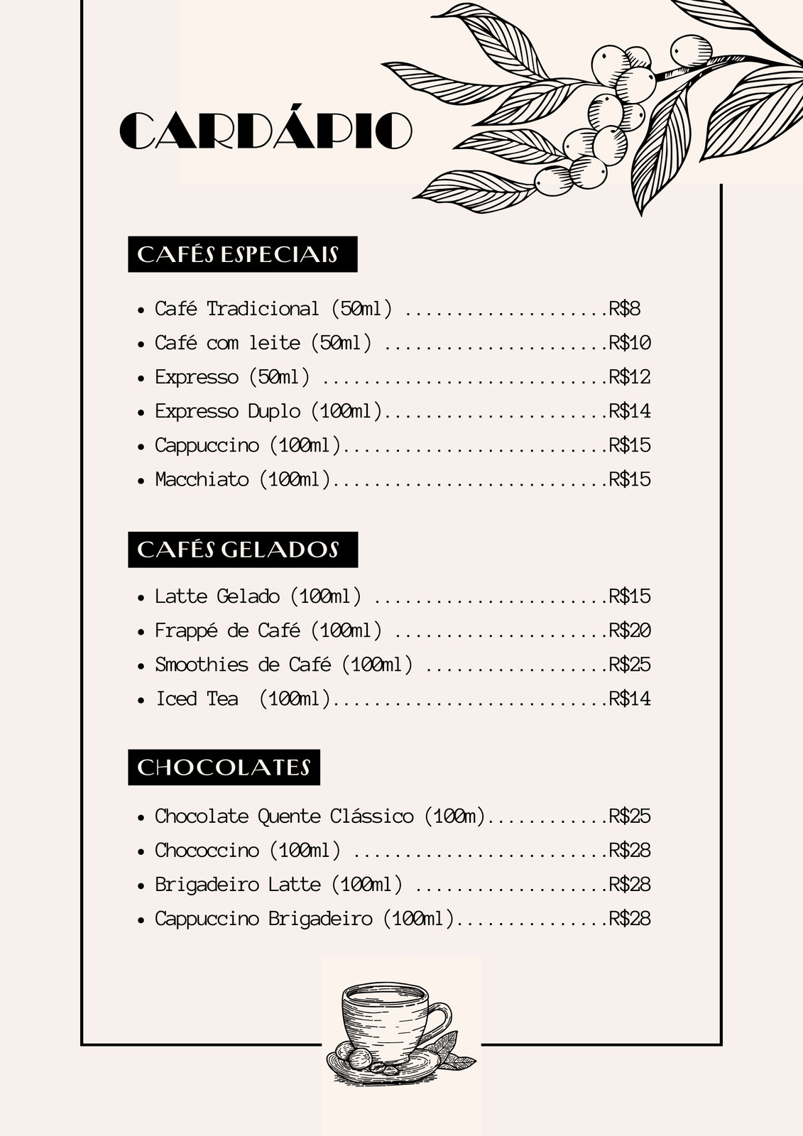 Modelos grátis e personalizáveis de cafe - Canva