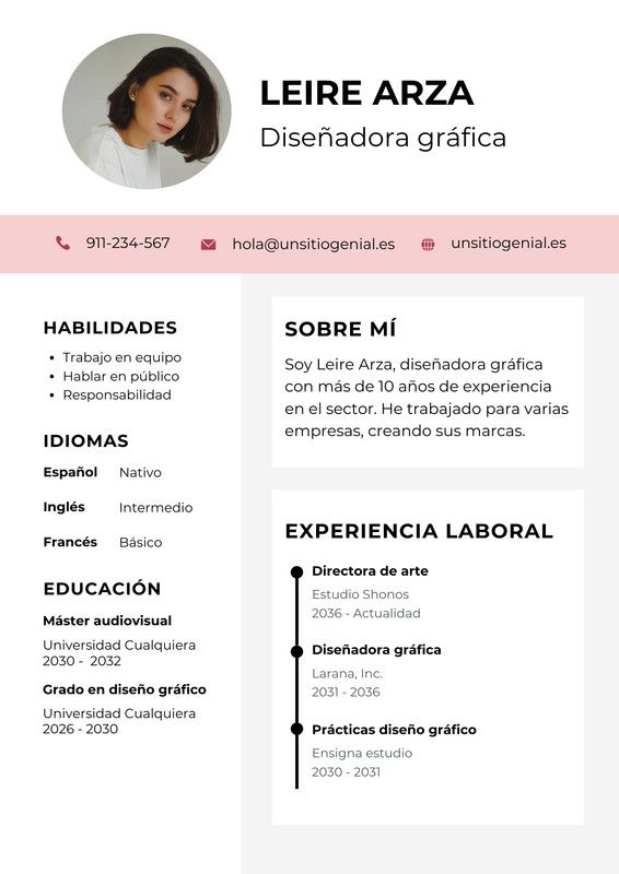 Explorá Plantillas de cv sin experiencia personalizables gratis - Canva