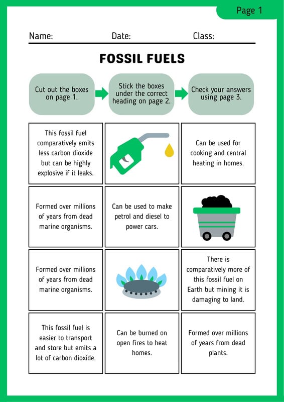 Fossil Fuels Worksheets Ks2 Fossil Fuel Use (Years 3 4) | CGP Plus