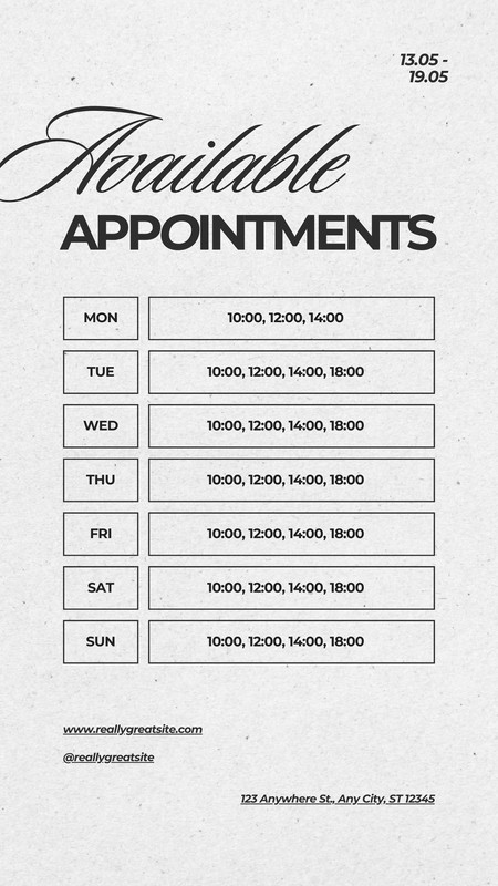 Free and customizable availability templates
