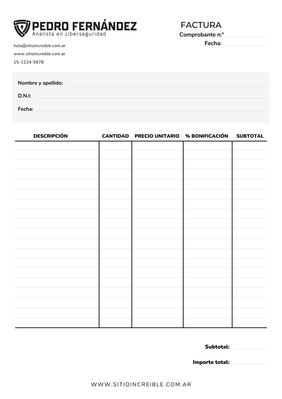 Facturas Para Imprimir Gratis Plantillas Para Facturas GRATIS En