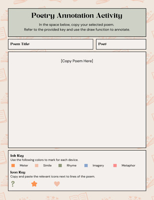 Analyzing Poem Worksheet Literacy Philosphy