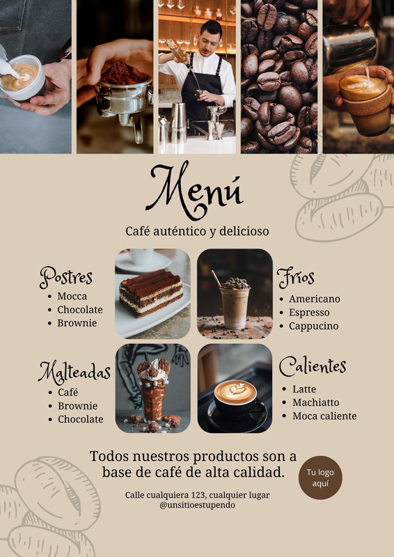 Plantillas de menús de cafetería gratis para editar | Canva