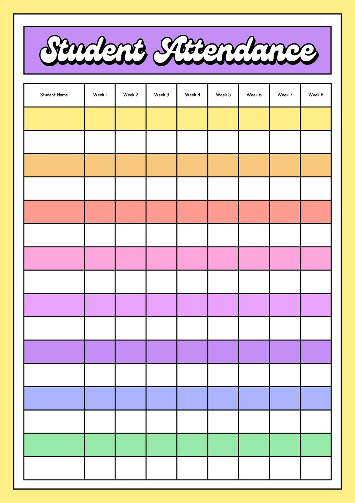 Free and customizable attendance templates