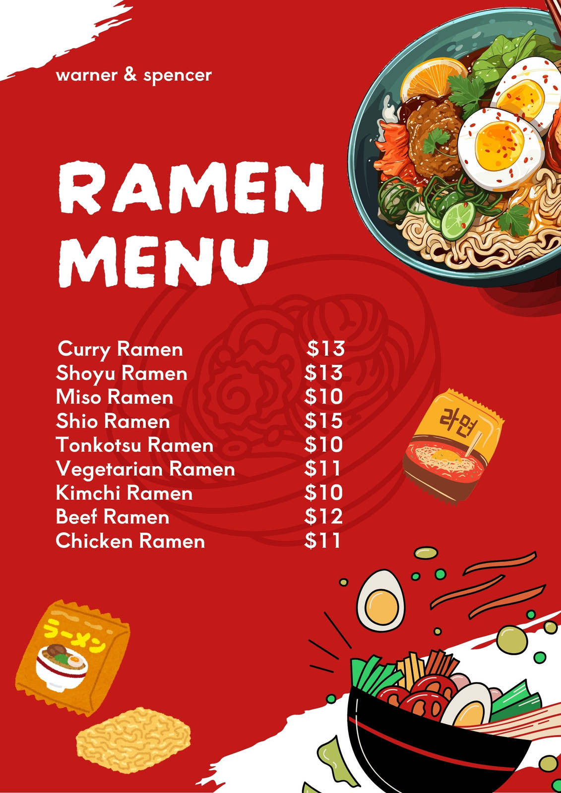 Free and customizable ramen templates