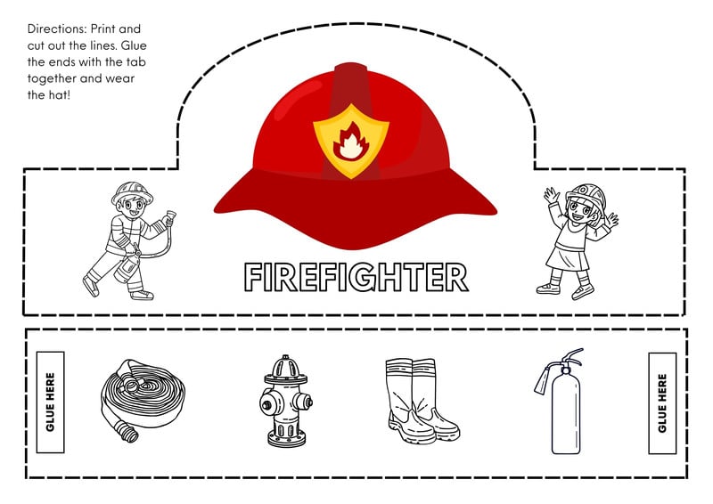 Fire Hat Template Printable Printable Female Firefighter Mask To Color