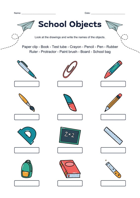 Utiles Escolares Vocabulario School Supplies Vocabulary Domino School