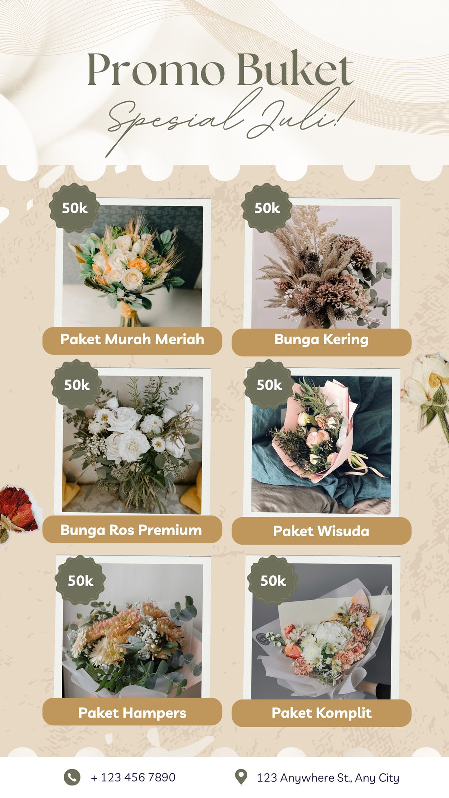 Gratis desain contoh buket - Canva