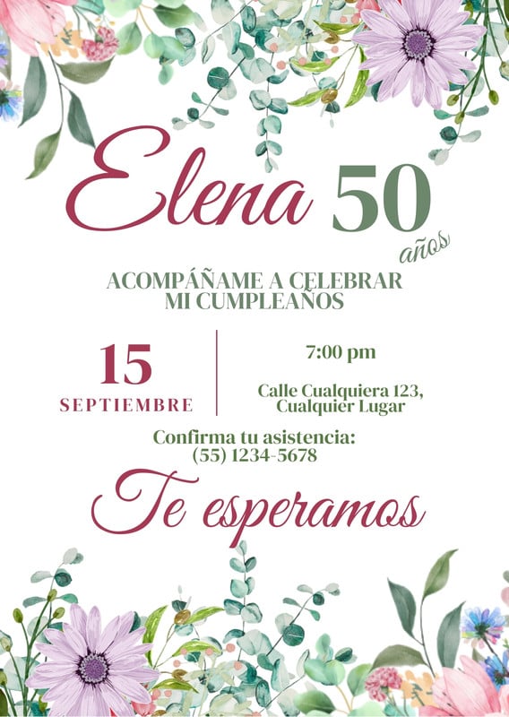 Plantillas De Invitación Para Fiesta De 50 Aniversario