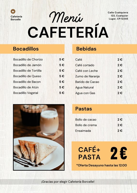 Plantillas de menús de cafetería gratis para editar | Canva