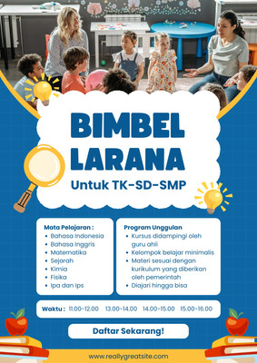 Gratis desain contoh bimbel - Canva