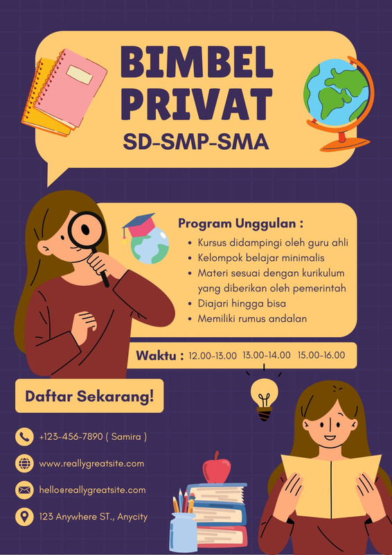 Gratis desain contoh bimbel - Canva