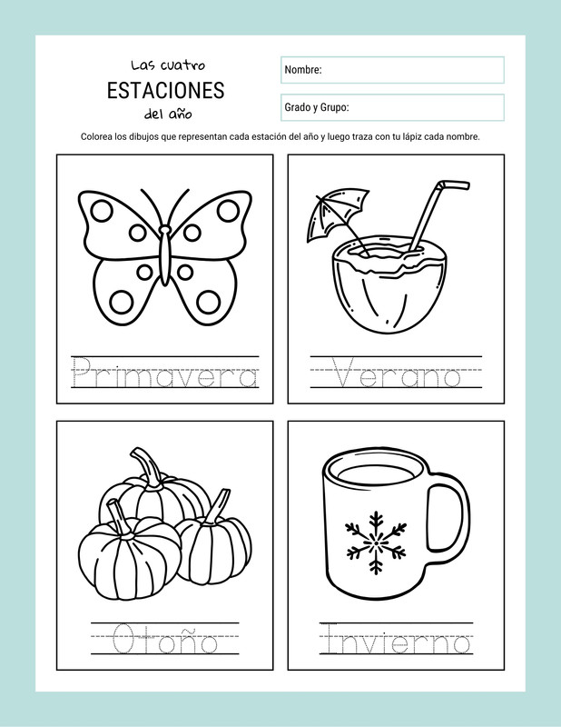 Colorear Las Estaciones Del Año