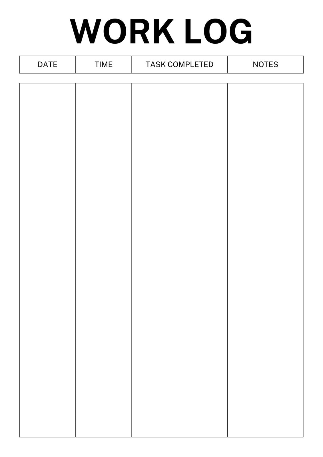 Free and customizable log templates