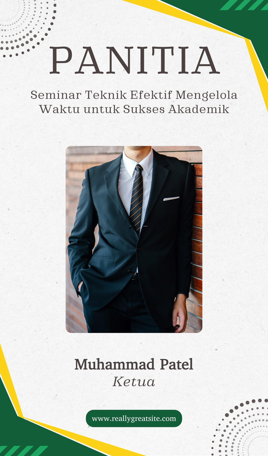 Gratis desain contoh kartu panitia - Canva