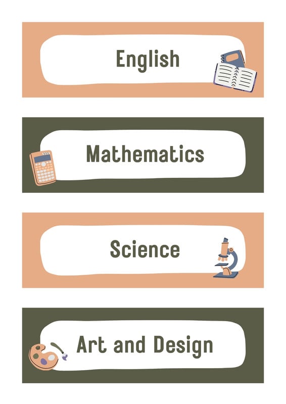Free and customizable subject templates