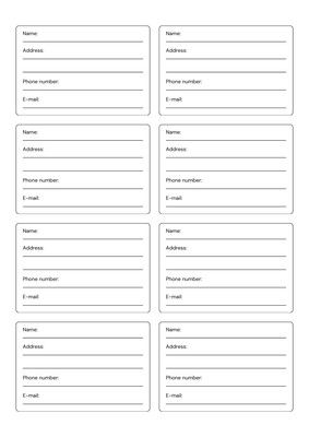 Free and customizable address templates