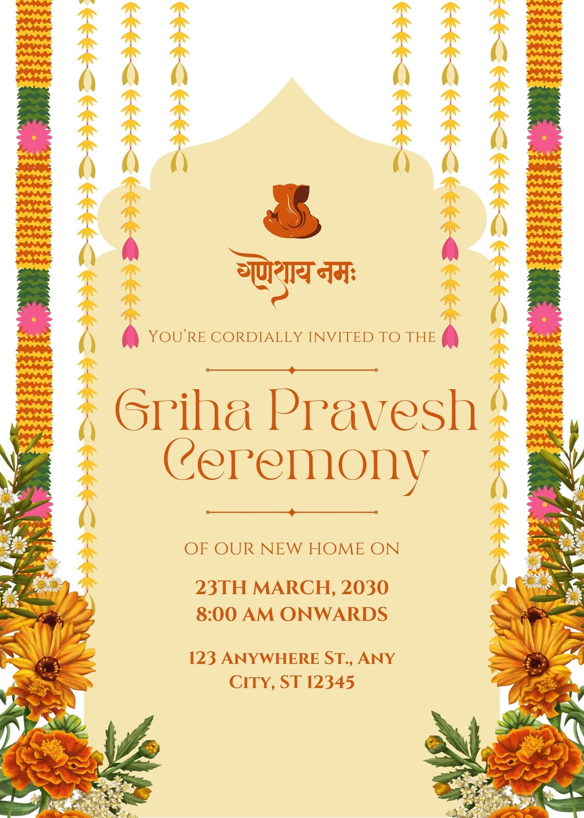 फ्री ऑनलाइन गृह प्रवेश कार्ड मेकर | Griha Pravesh Card - Canva