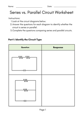 Parallel Circuits Worksheet