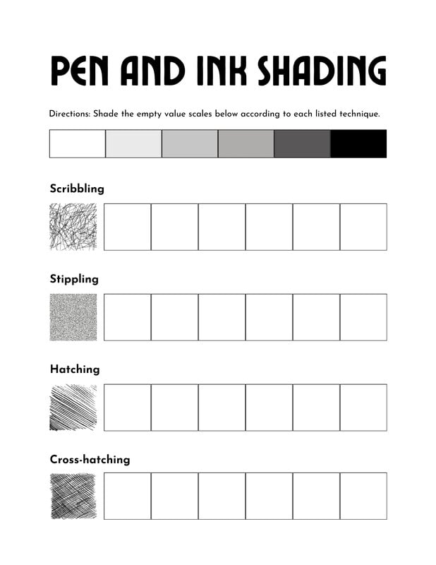 Shading Techniques Worksheet