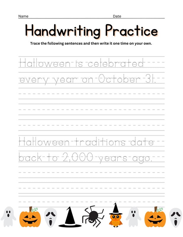 Halloween Handwriting Worksheets Halloween ABC Order Worksheets