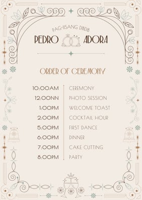 Art Deco Wedding Programs Art Deco Wedding Programs Match Your Color