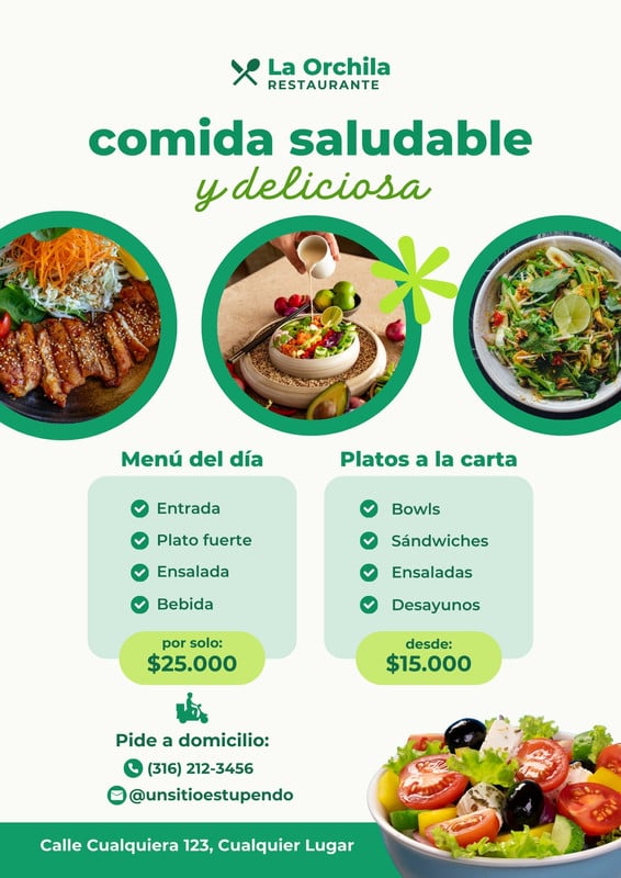 Plantillas comida saludable - Gratis y editables - Canva
