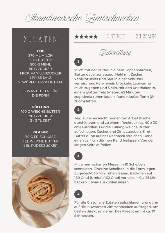 Kostenlos anpassbare Vorlagen zum Thema Rezept - Canva