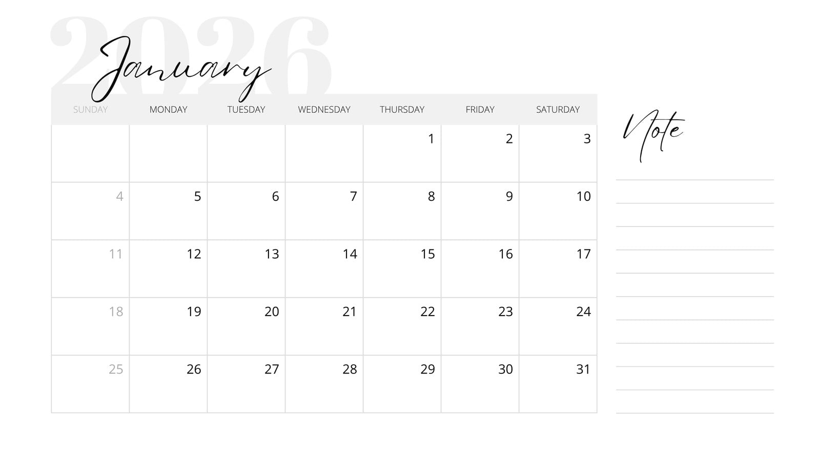 Free and customizable january templates