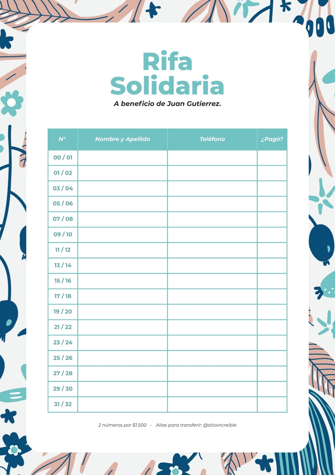 Plantillas Rifas de 100 números - Gratis y editables - Canva