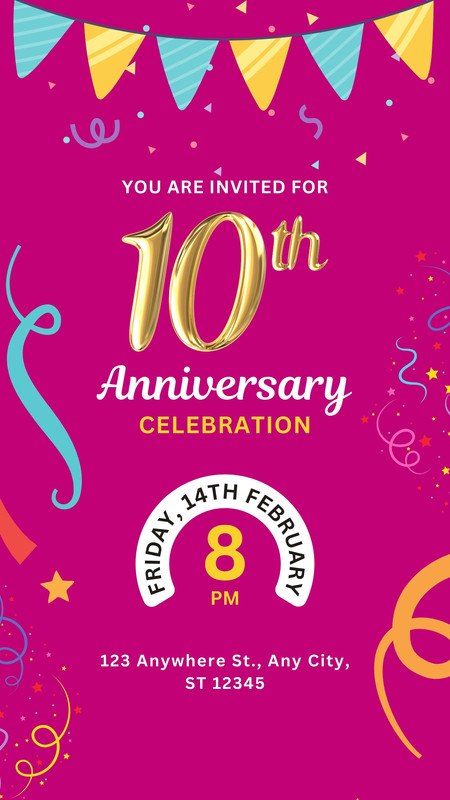 Work Anniversary Party Invitation Cool Vintage Fun Chalk Typography
