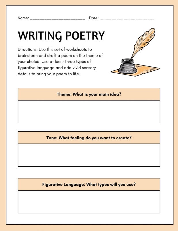 Types Of Poetry Worksheets Grade 4 English Resources Printable