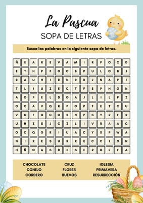 Sopa De Letras De Pascua Cristiana Para Imprimir