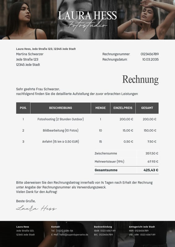 Designs für Rechnungen online gestalten | Canva