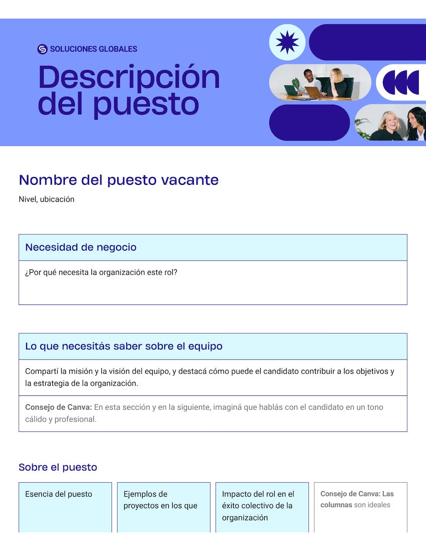 Plantillas Perfil De Puesto | Editables y Gratis