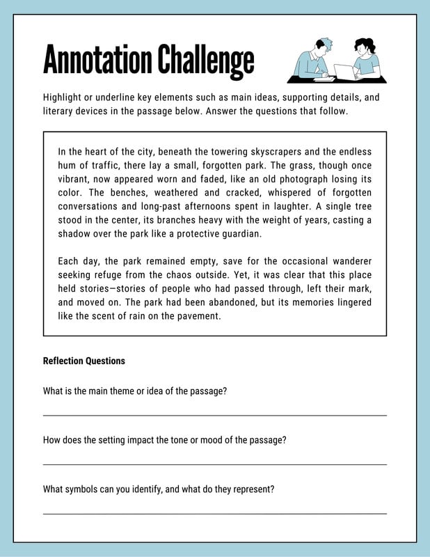 Text Annotation Worksheet