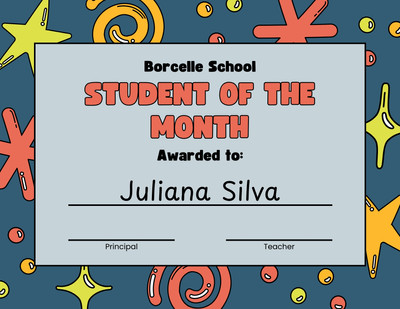 Student Of The Month Certificate Template Editable