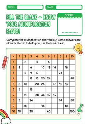 Page 4 - Free multiplication worksheet to use and print | Canva