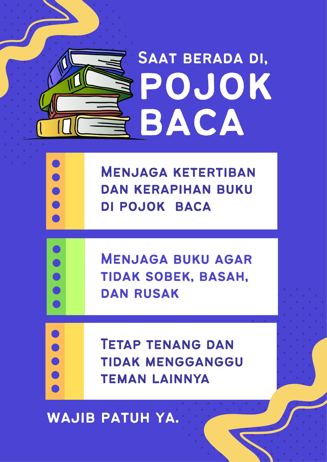 Gratis desain contoh pojok baca - Canva